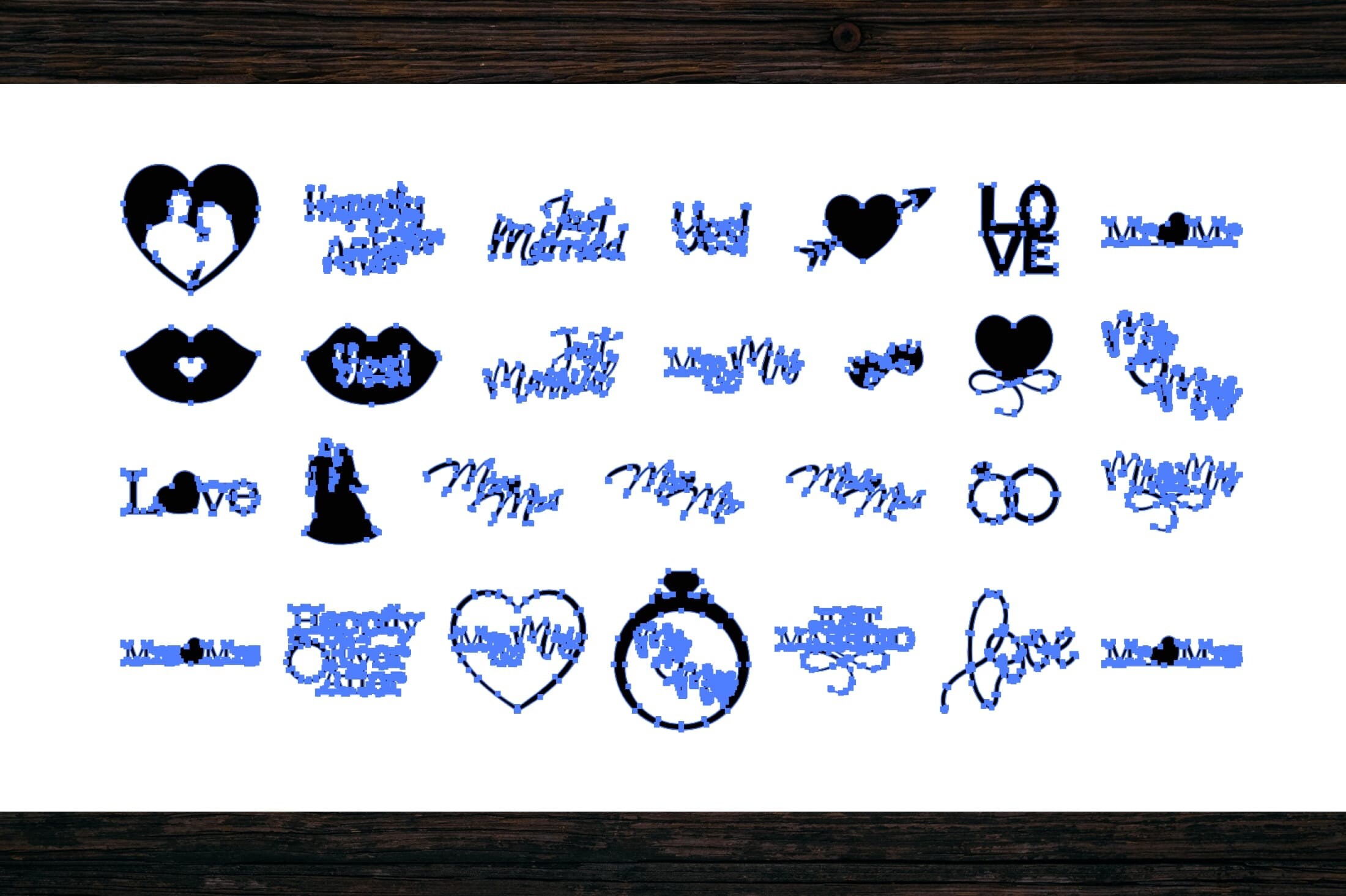 Wedding Topper Svg Bundle Laser Cut Files Cut Files Cake - Etsy