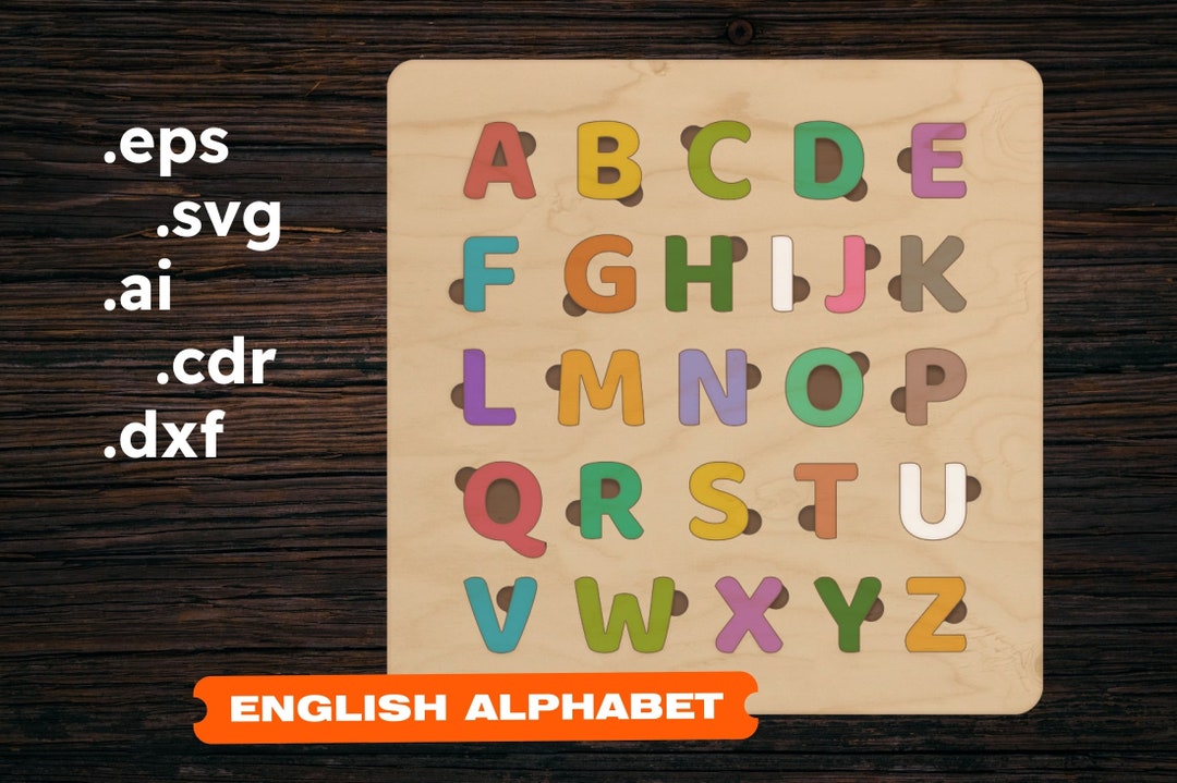 Alphabet Puzzle Svg for Child Puzzle Svg Lazer Cut for Glowforge Puzzle ...