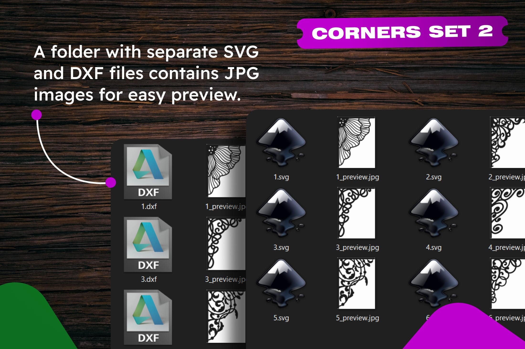 Swirl Corner SVG Set, Laser Cut Curtain Frame Designs (digital Files ...