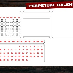 Perpetual Calendar Svg Laser File Laser Cut Files Cnc Plans Vector ...