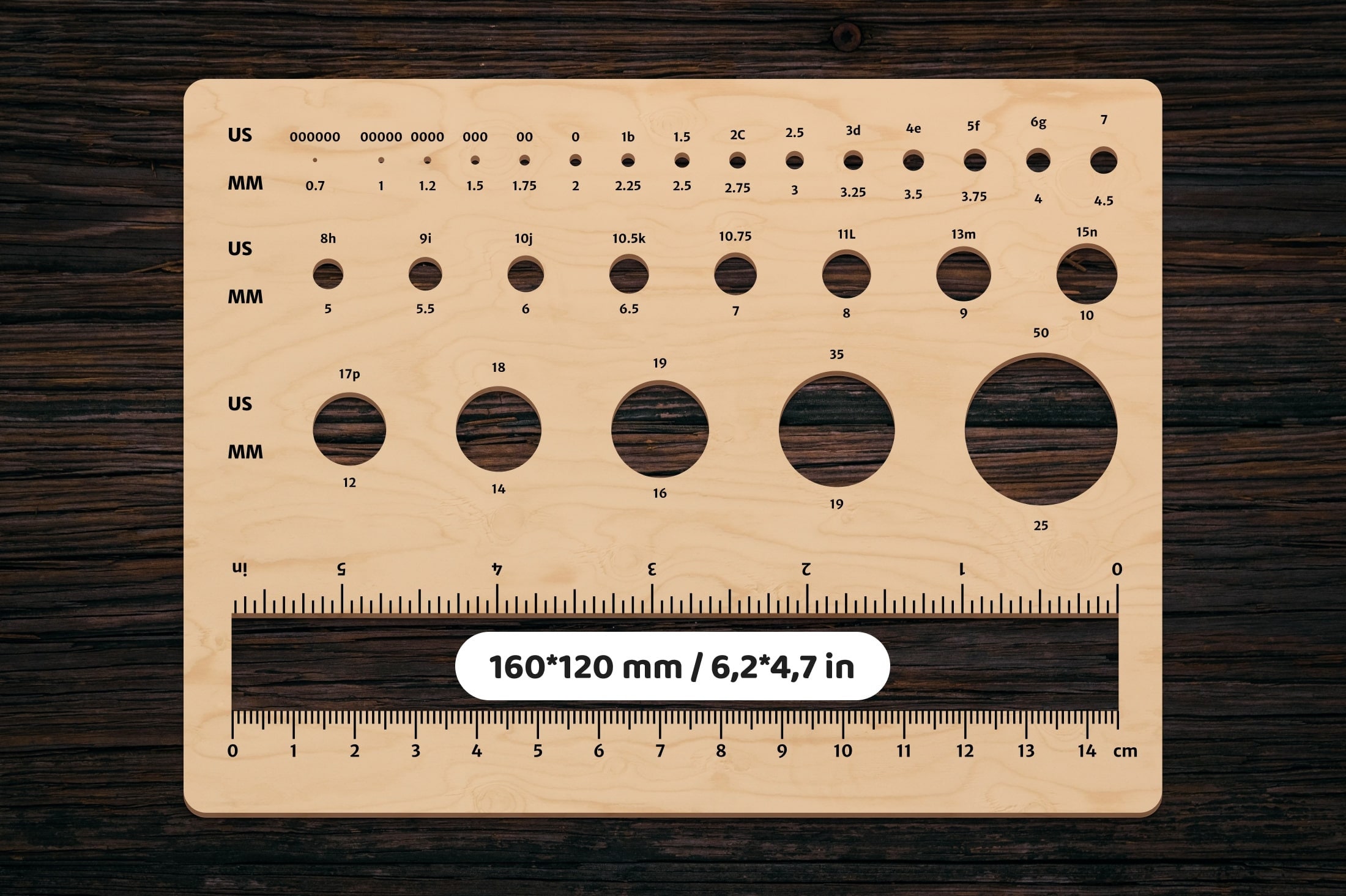 Knitting Ruler SVG Laser Cut Wood Crochet Gauge Ruler - Etsy