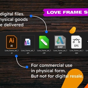 Love Photo Frame Set 1 Svg CNC Files for Wood Laser Cut File Dxf Files ...