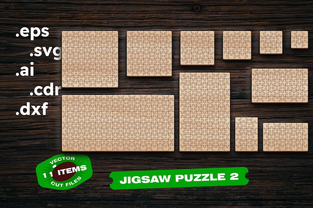 Jigsaw Puzzle Set SVG Cnc Router Files Svg Vector Cutting Laser Cut ...