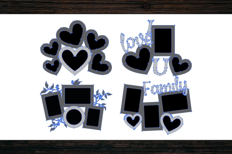 Laser Cut Photo Frame Set, Wood CNC Files (svg, Dxf, Cdr) - Etsy