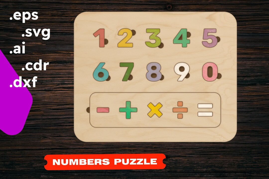 Numbers Puzzle Svg for Child Puzzle Svg Lazer Cut for Glowforge Puzzle ...