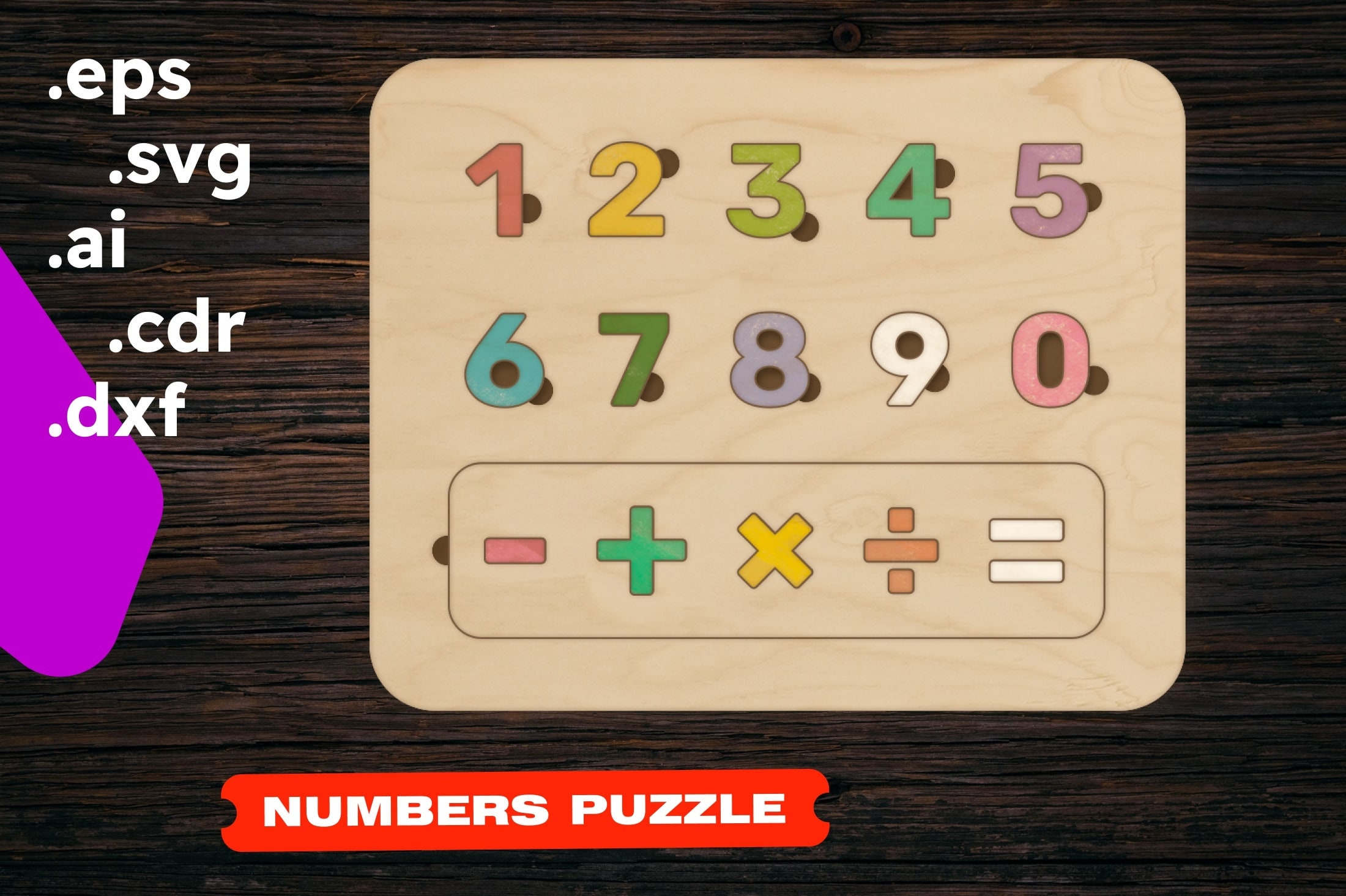 Numbers Puzzle Svg for Child Puzzle Svg Lazer Cut for Glowforge Puzzle ...