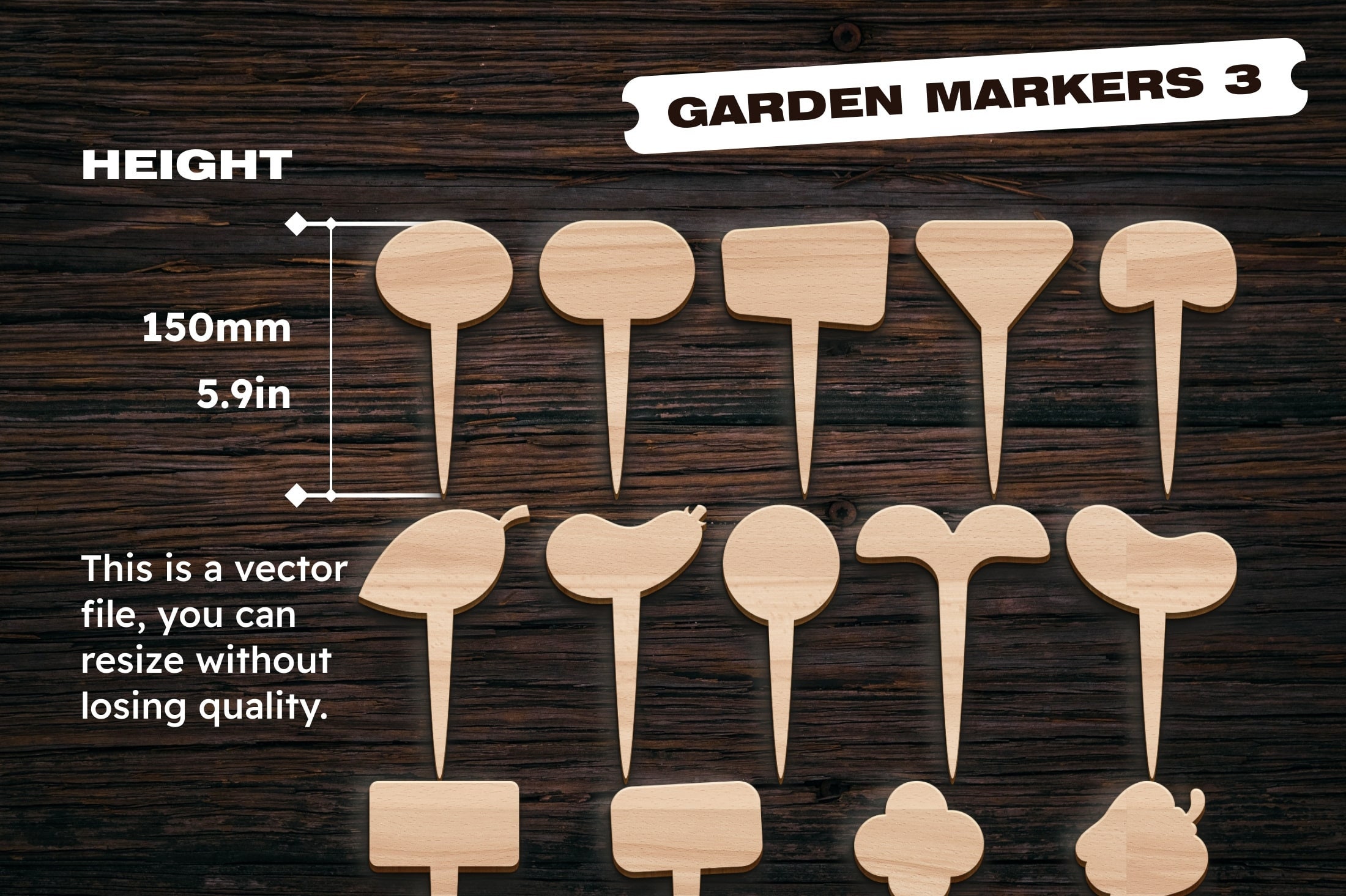 Vegetable Garden Markers Set Svg Laser Cut Files Vegetable - Etsy