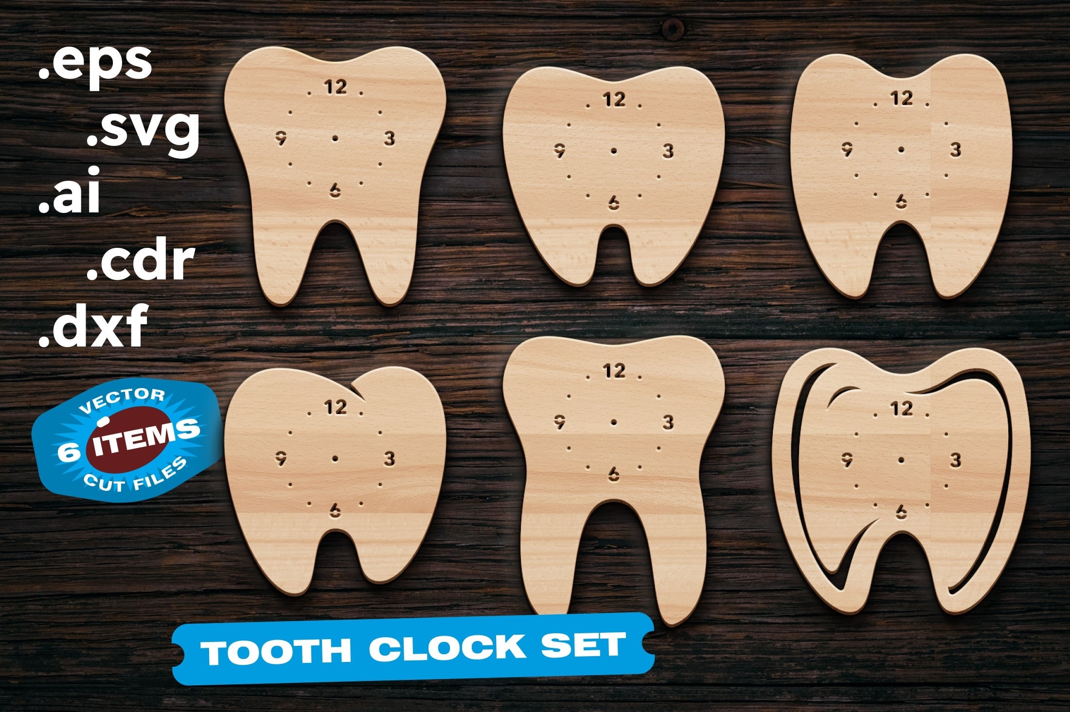 Tooth Clock SVG Medical Office Decor Dentist Wall Clock Laser - Etsy UK