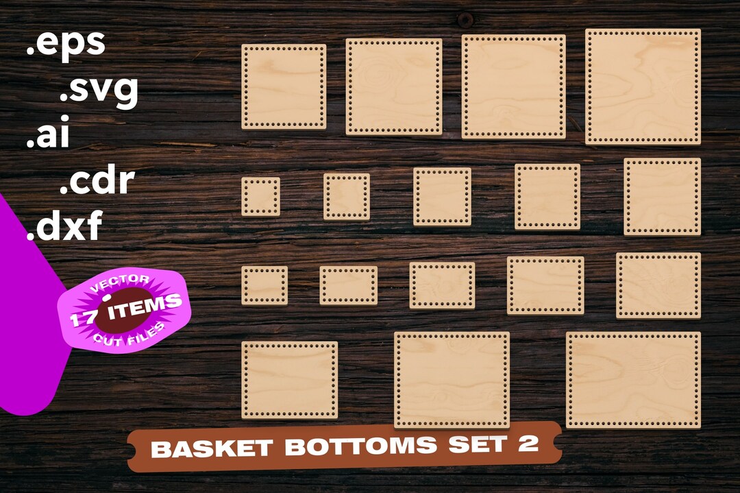 Basket Bottom Set 2 SVG Wooden Basket Bottoms CNC Plywood Baby Laser ...