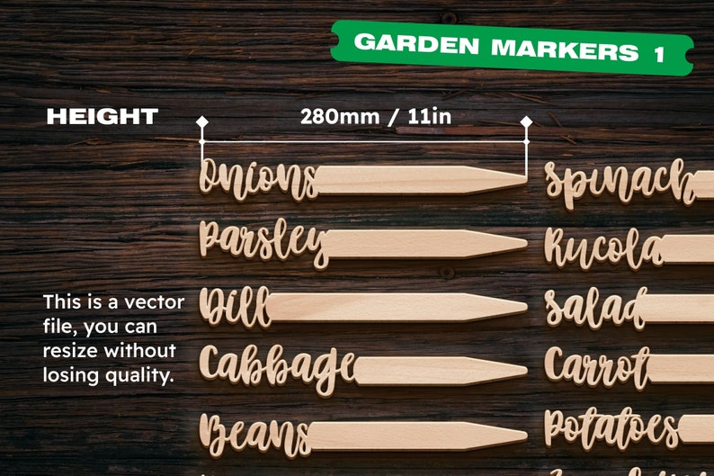Vegetable Garden Marker SVG Laser Cut Files (digital Download) - Etsy