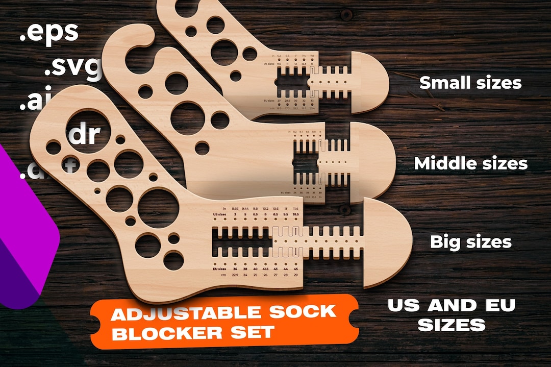 Adjustable Sock Blocker Svg Sock Blocker SVG Laser Cut Files Dxf Files ...