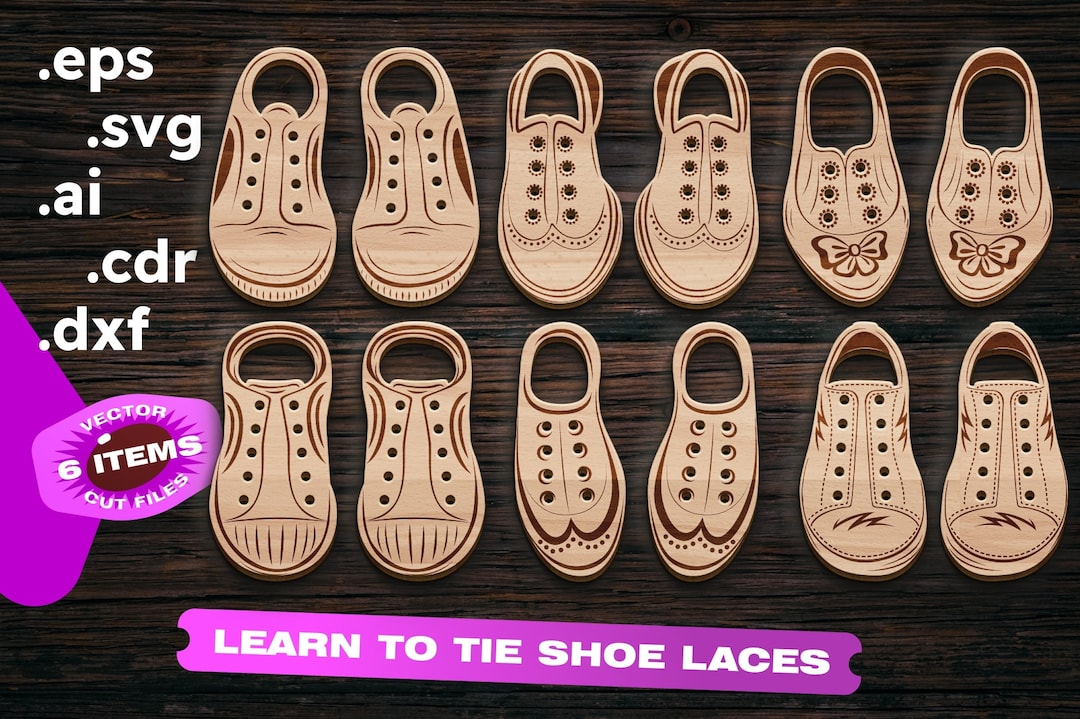 Lacing Shoe Toy SVG, Learn to Tie Shoe Laces, Laser Cut Files - Etsy