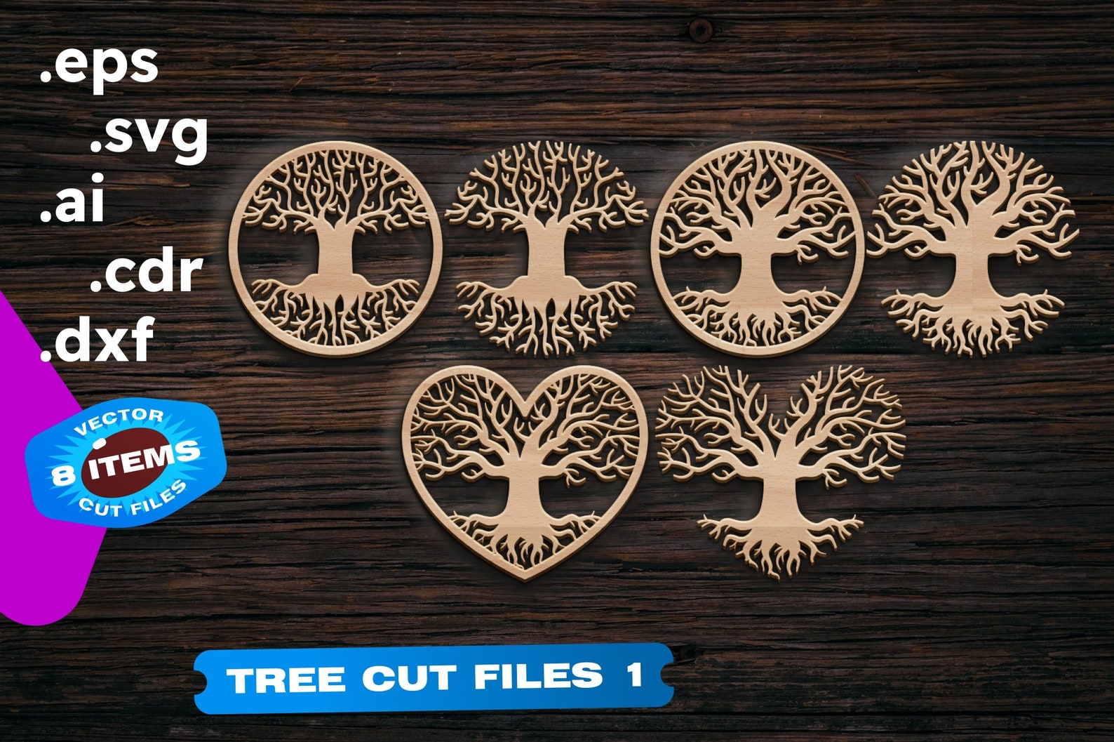 Family Tree Svg Cut File With Roots Scroll Saw Art Vector - Etsy