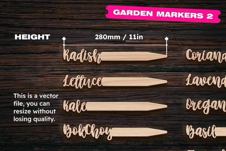 Vegetable Garden Markers Set 2 Svg Laser Cut Files Vegetable - Etsy
