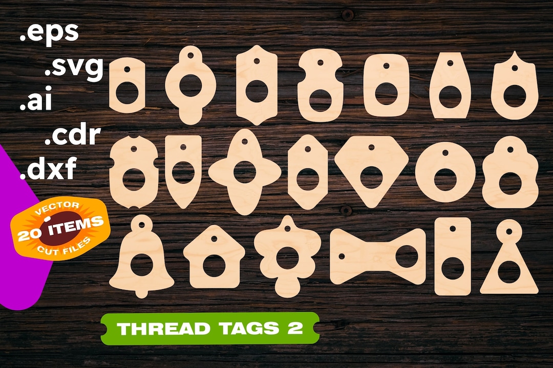 Thread Tag Svg Set 2 Embroidery Floss Sorter Floss Holder Laser Cut ...