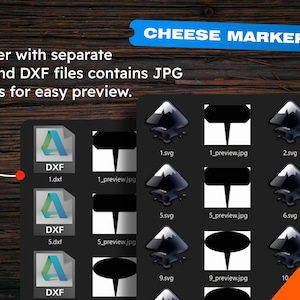 Cheese Markers 1 Set Svg Laser Cut Files Cheese Board Labels Laser Cut ...