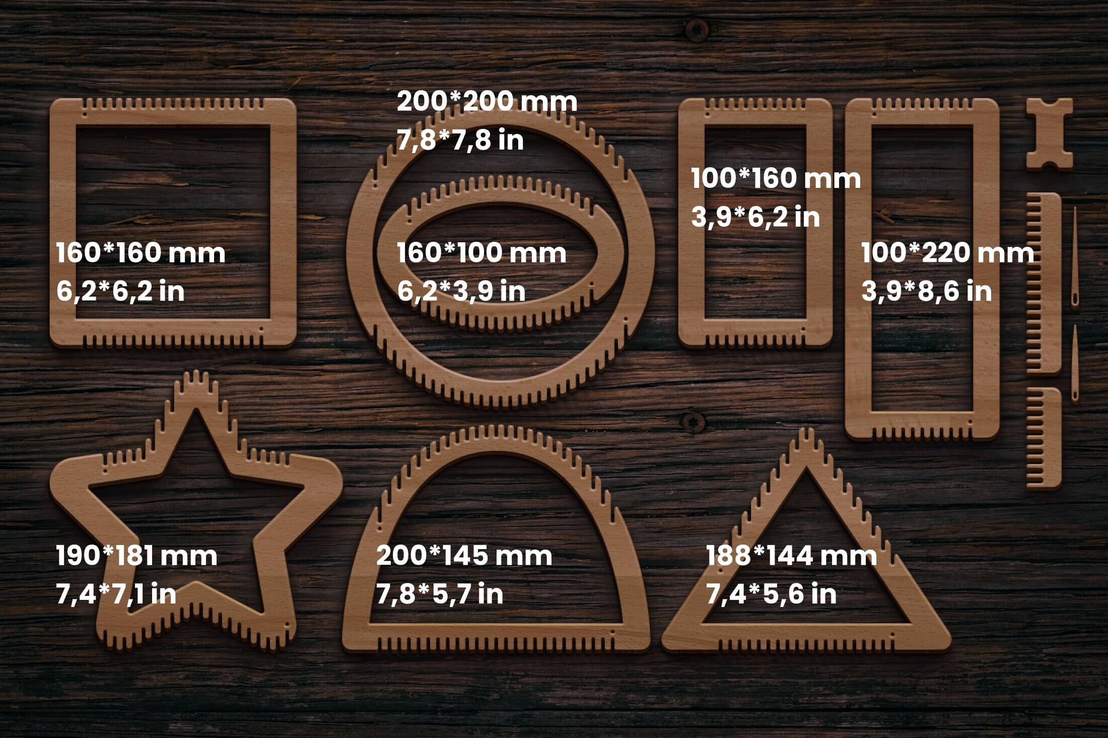 Weaving Loom Set 3 Svg Laser Cut Files Dxf Dxf Files for Cnc - Etsy ...