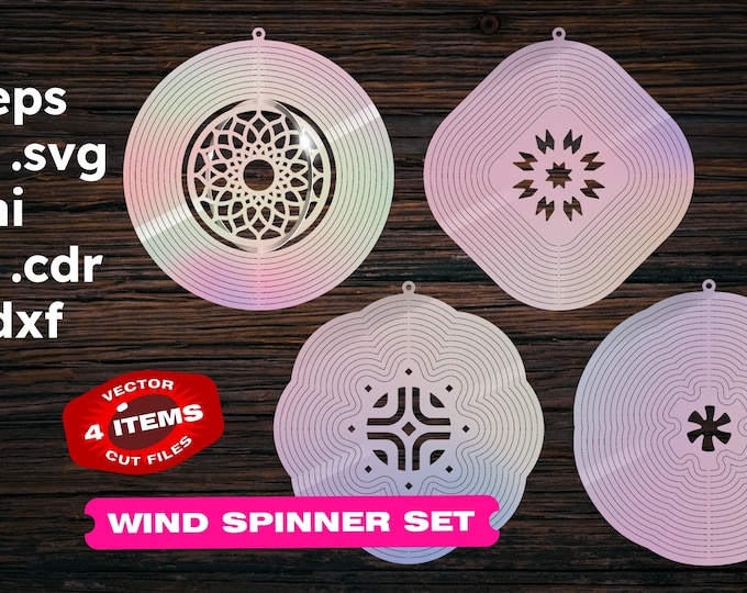 Wind Spinners DXF SVG Assorted Shapes - Etsy Canada