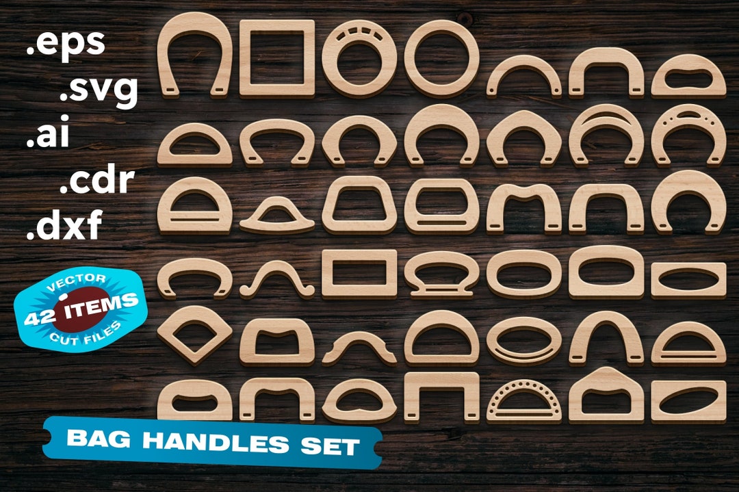 Bag Handles SVG for Laser Cut Files Big Set Bag Making DXF Laser Cut ...