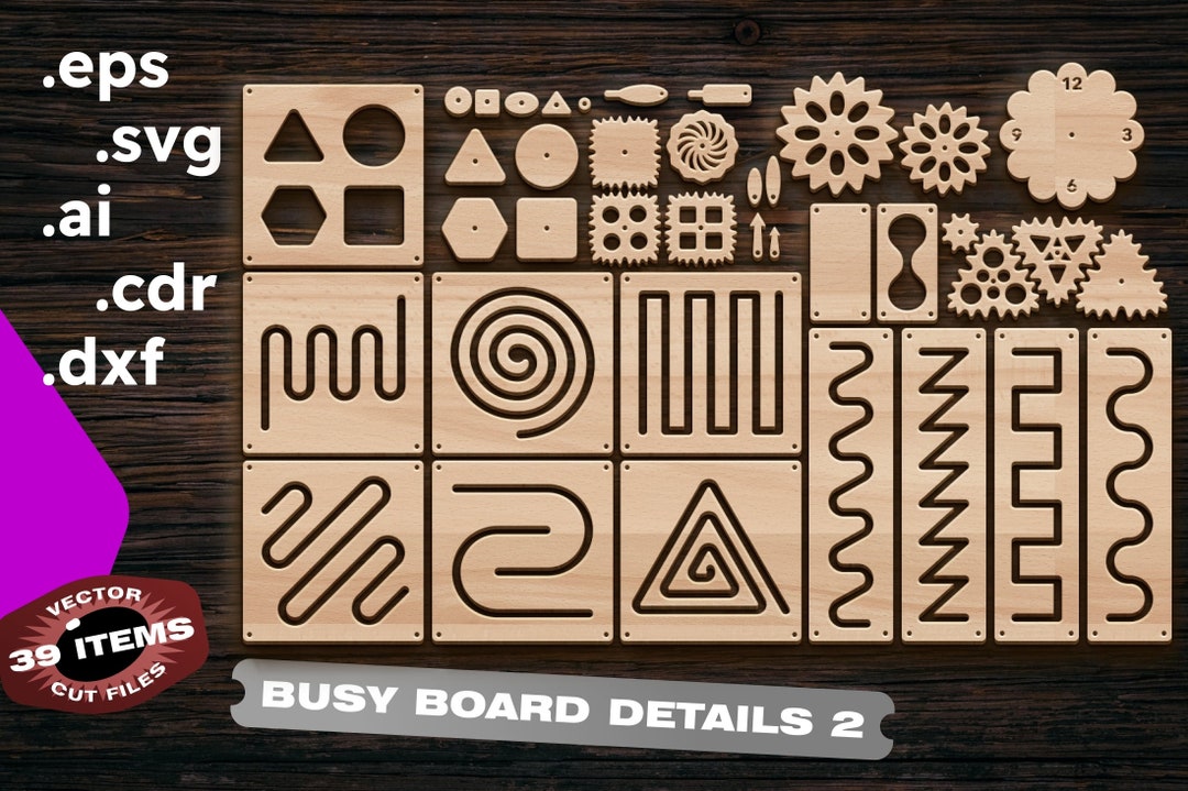 Busy Board Details SVG Busy Board Elements Set 2 Laser Cut Files ...