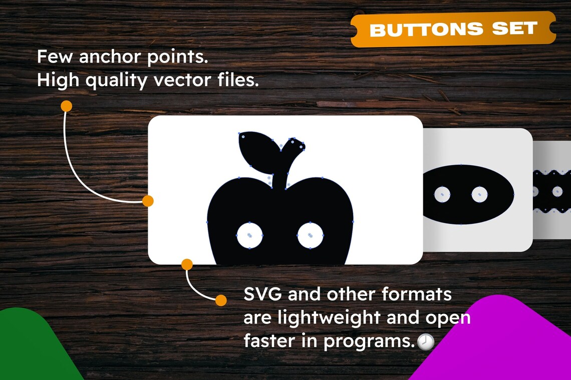 104 Buttons Set SVG, CNC Laser Cut Files for Woodworking - Etsy