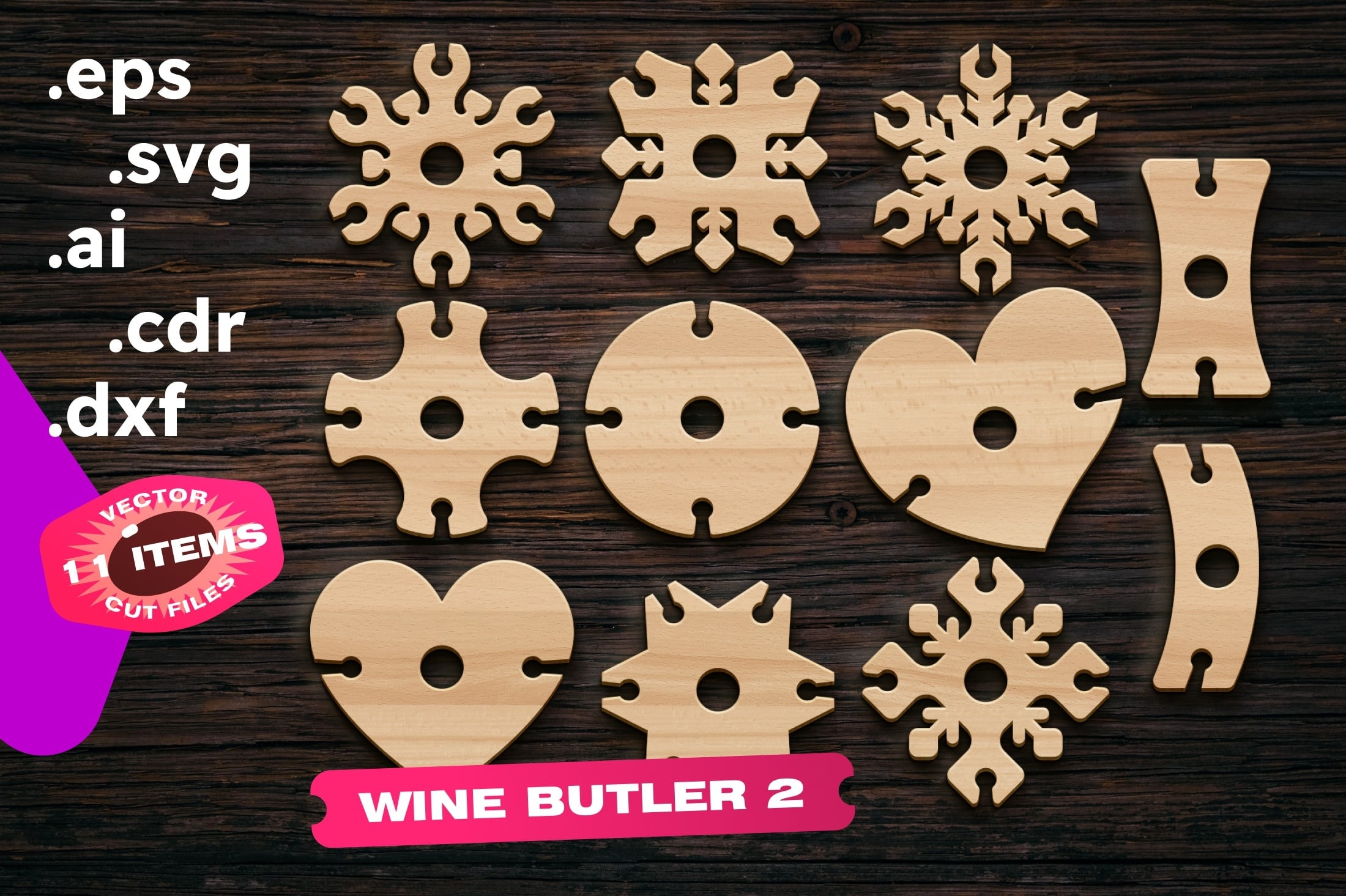Wine Butler Svg Set 2 Dxf Laser Cut Files Cnc Router Lazer Cut - Etsy