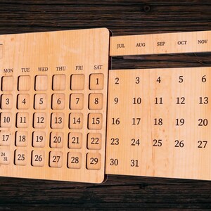 Perpetual Calendar Svg Laser File Laser Cut Files Cnc Plans Vector ...