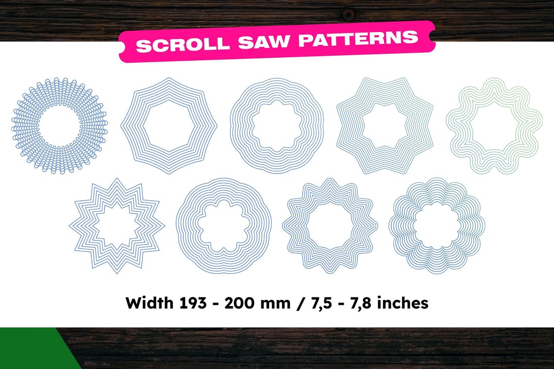 Scroll Saw Patterns SVG DXF Wood Plates Set Laser Cut Files - Etsy