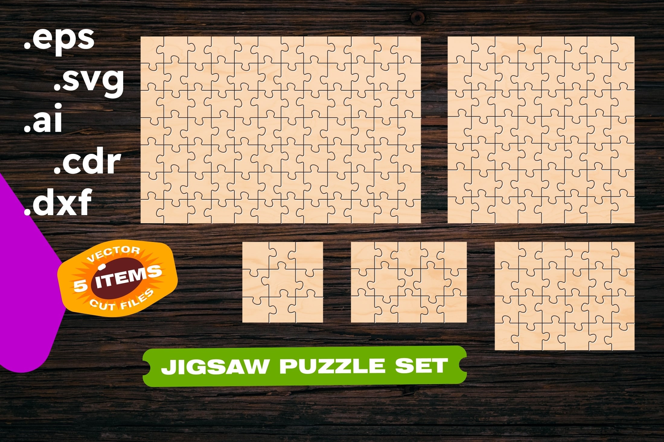 Jigsaw Puzzle Set SVG, CNC Router Laser Cut Files (digital Download) - Etsy