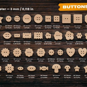 104 Buttons Set Svg CNC Files for Wood Laser Cut Files Laser Cut Files ...