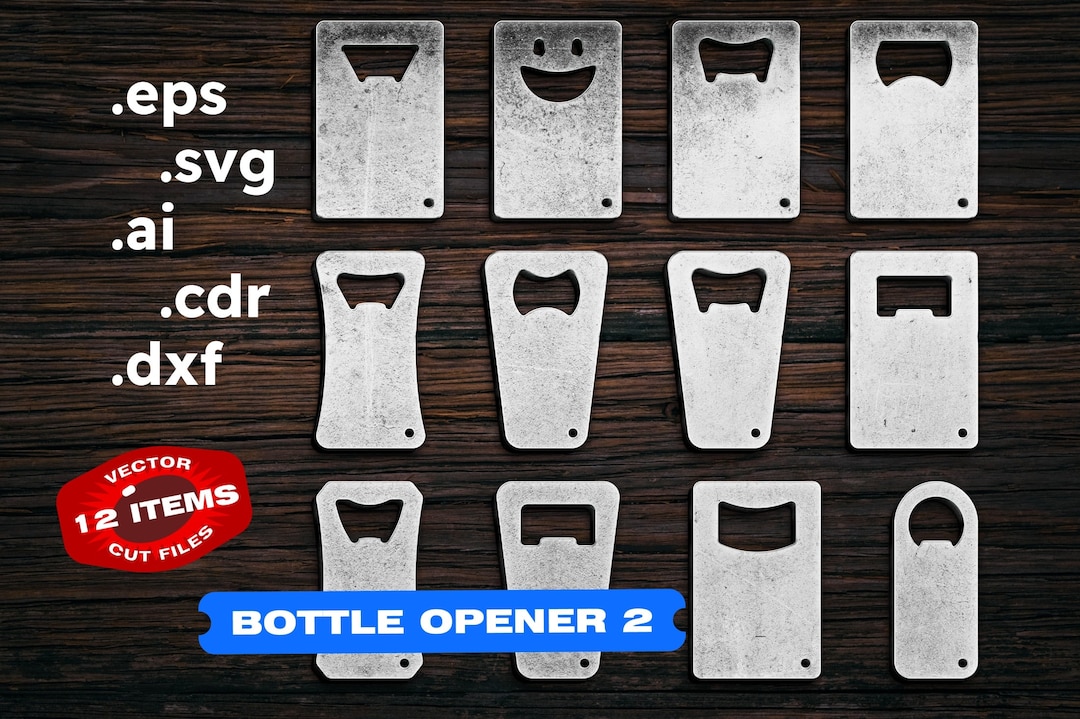Bottle Opener SVG Credit Card Bottle Opener Dxf Laser Cut Files Dxf Files for Cnc Files for Wood ...