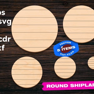 Shiplap Sign Svg Round Shiplap Svg Laser Cut Files Glowforge Round ...