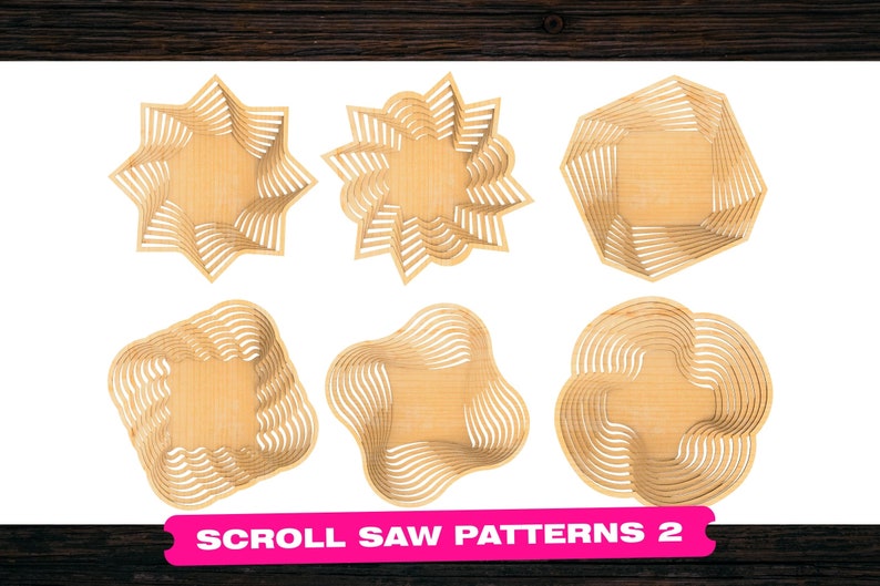 Scroll Saw Patterns 2 SVG DXF Wood Plates Set Laser Cut Files - Etsy