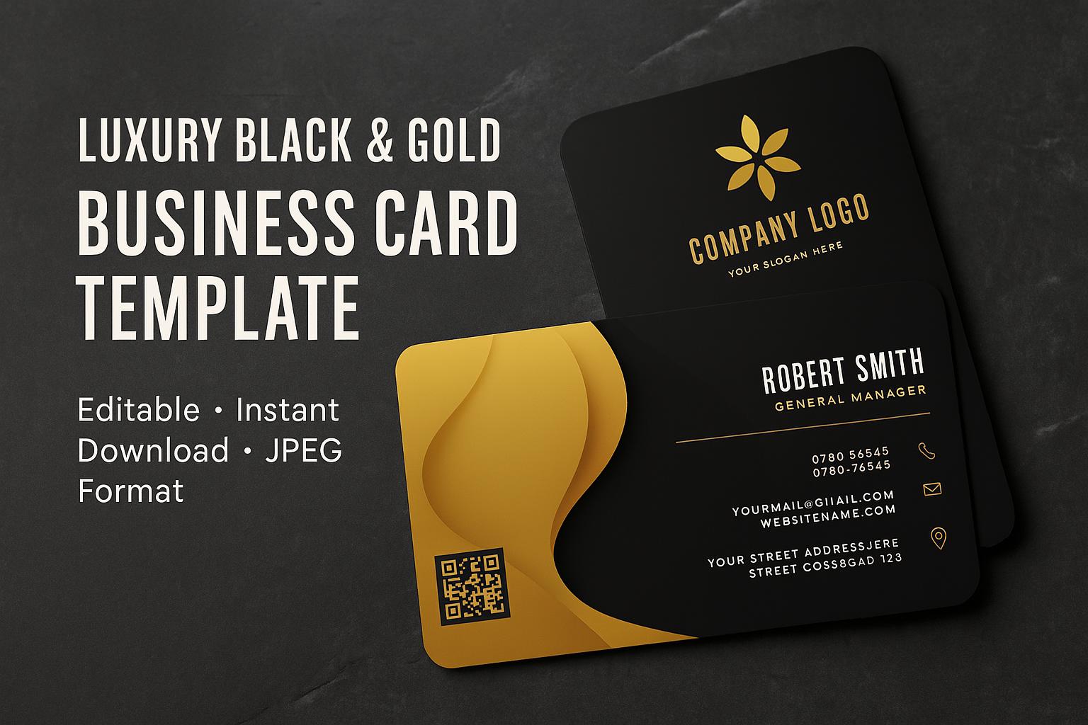 Elegant Prestige Luxury Business Card Template Customizable Digital ...