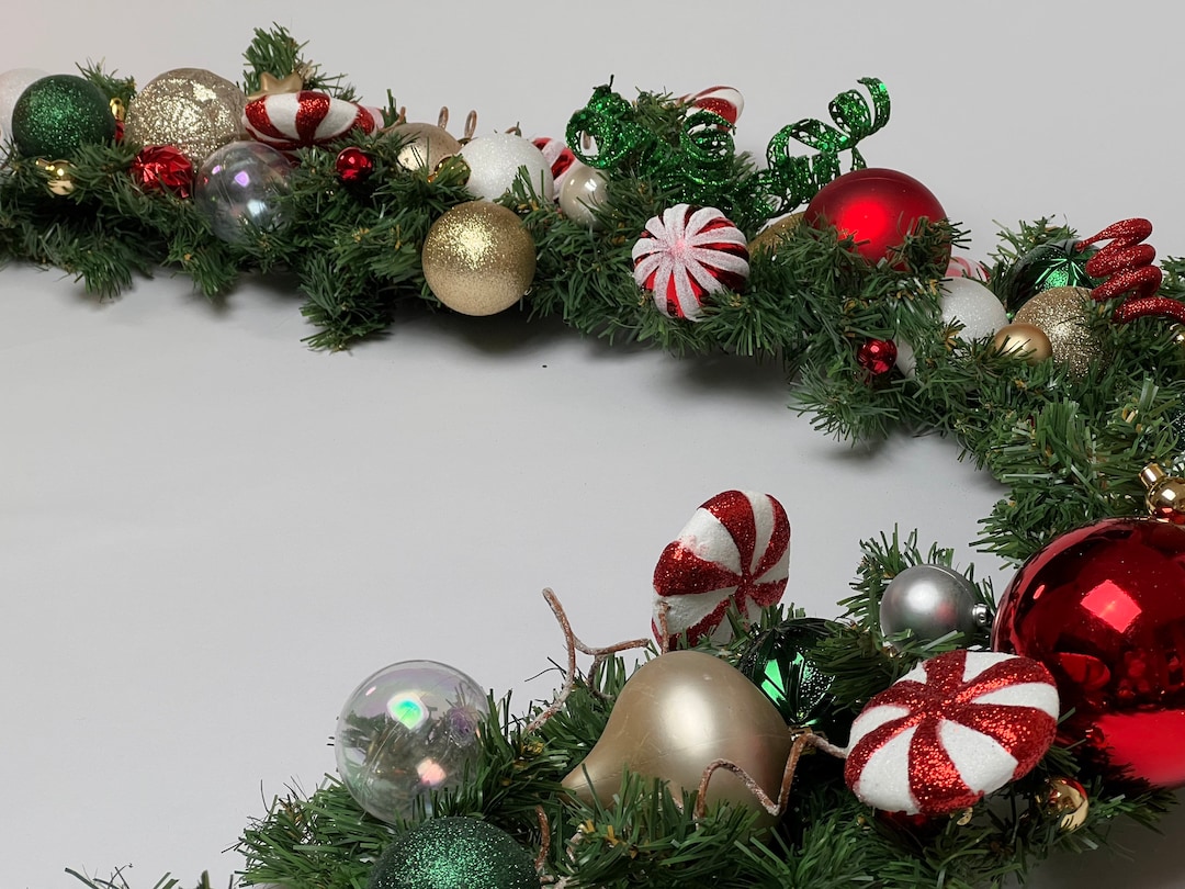 9ft Christmas Garland Candy Cane - Etsy