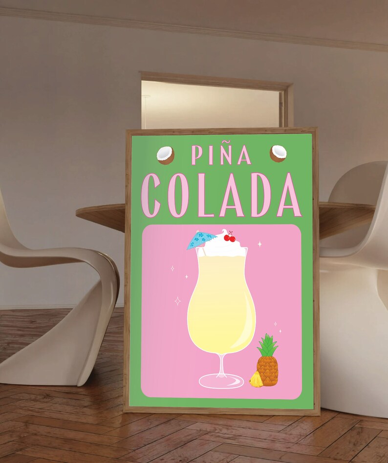 Pina Colada Art | Cocktail Art Collection - Etsy