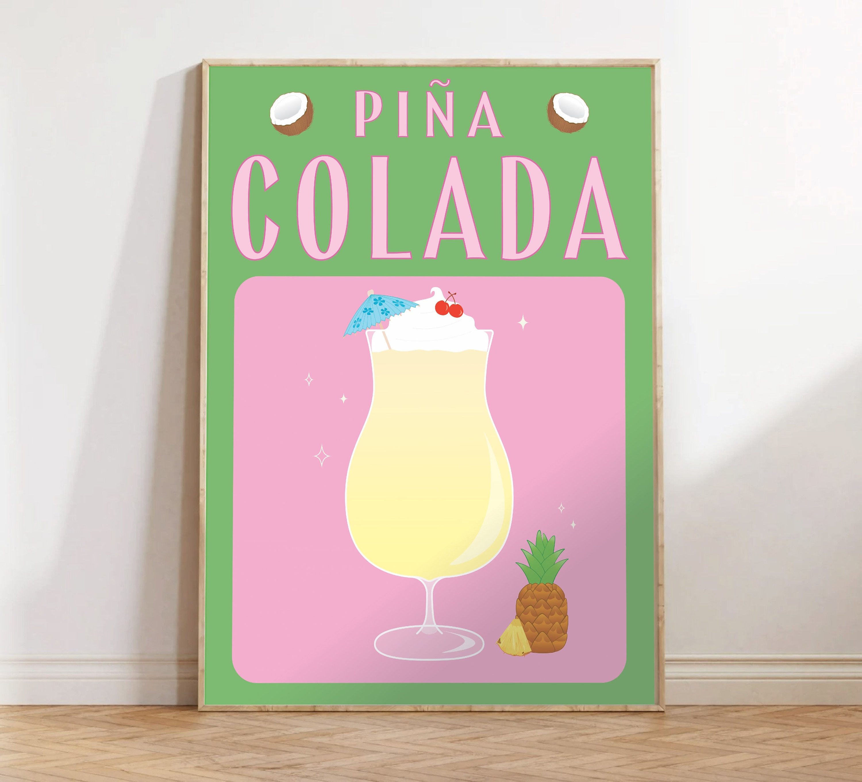Pina Colada Art | Cocktail Art Collection - Etsy