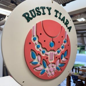 Personalized Market Booth Vendor Sign | Painted 3D Round Sign With ...