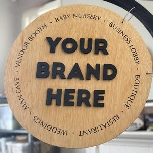 Custom MARKET Signage | 3D Round Sign W/ Canopy Tent Hanging Bracket ...