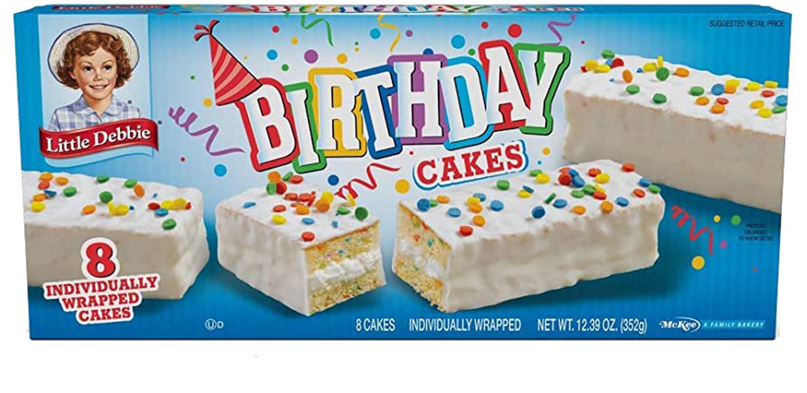 Birthday Cake Pack, 2 Little Debbie Birthday Cake & 2 Hostess Birthday ...