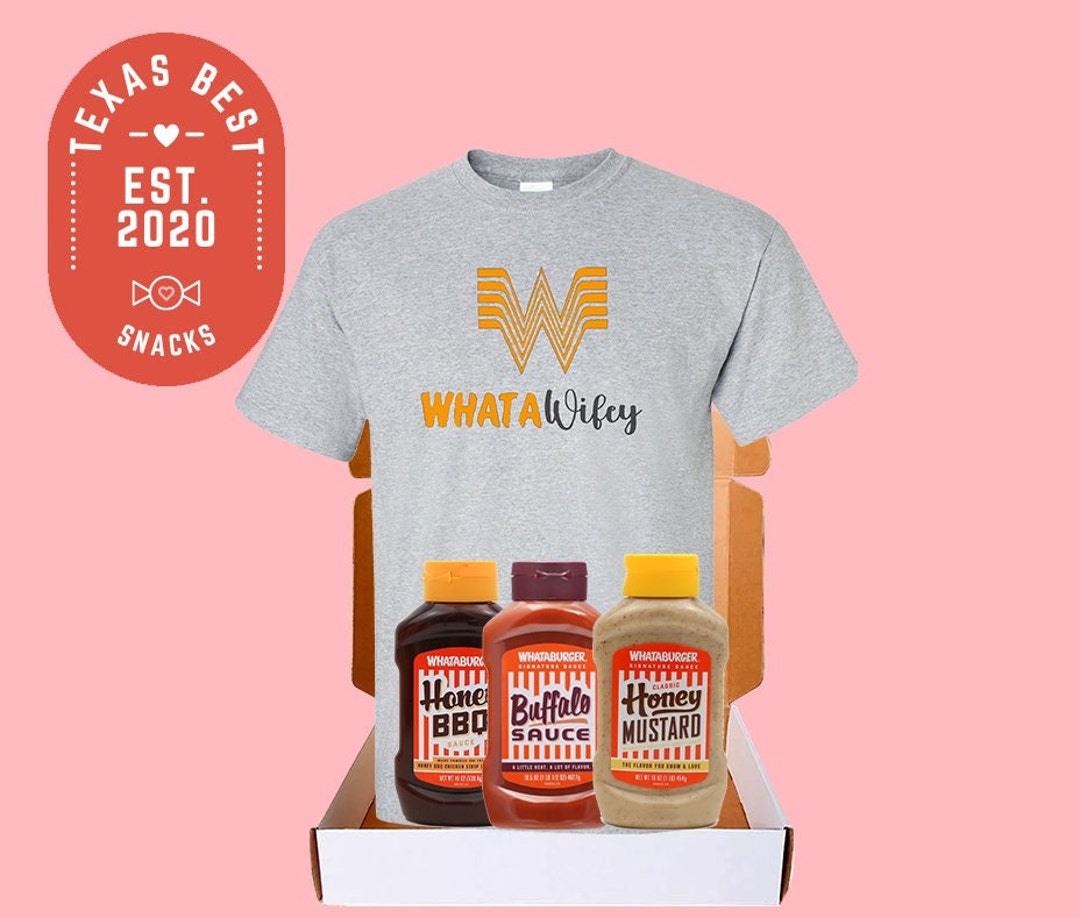 Whataburger Gift Set, Includes 1 Whatashirt, 1 Honey BBQ, 1 Buffalo ...