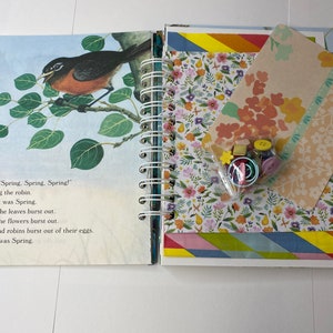 Spring Rabbit Journal, Home for a Bunny, Gift for Her, Handmade, Gift ...