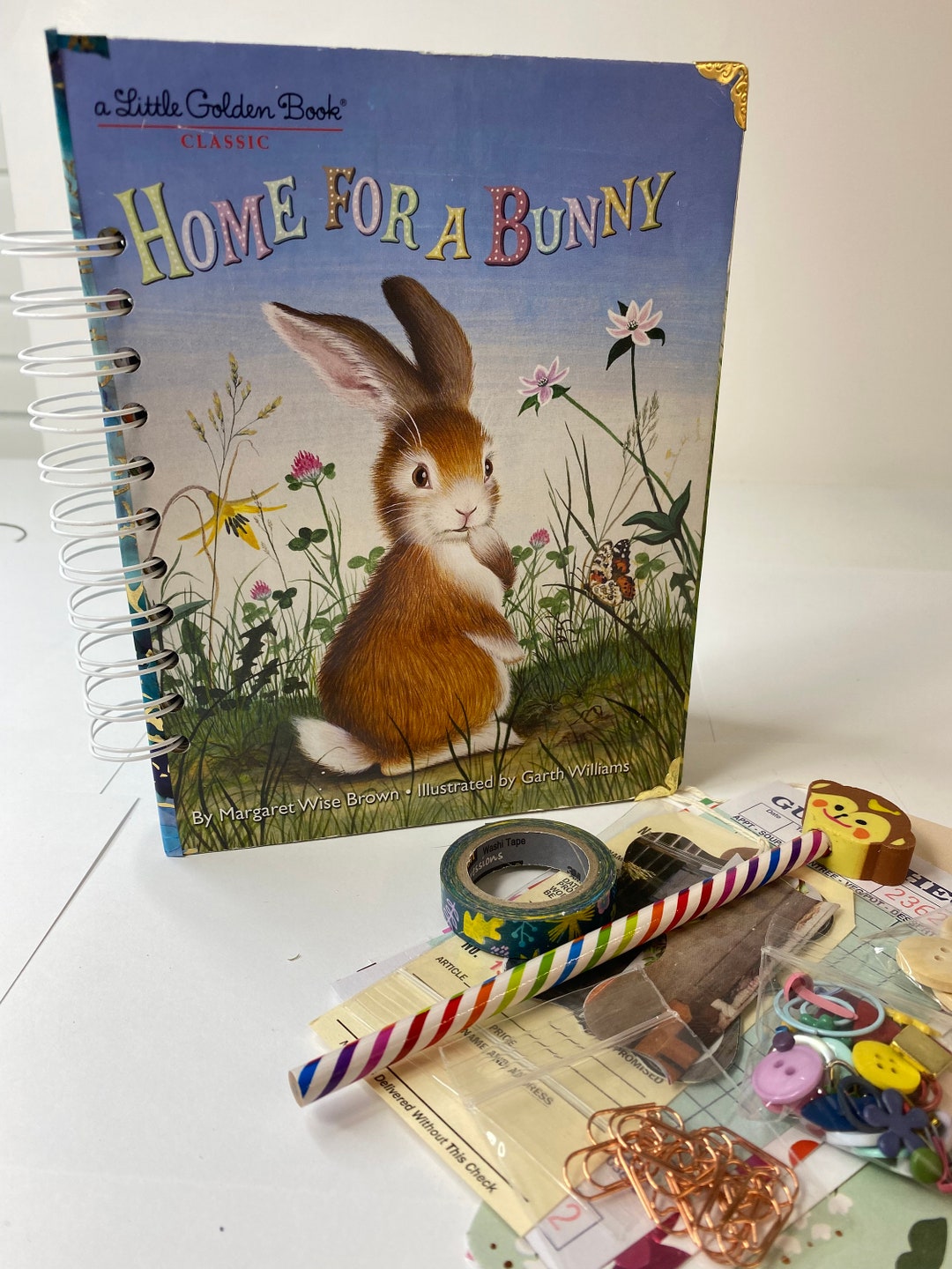 Spring Rabbit Journal, Home for a Bunny, Gift for Her, Handmade, Gift ...