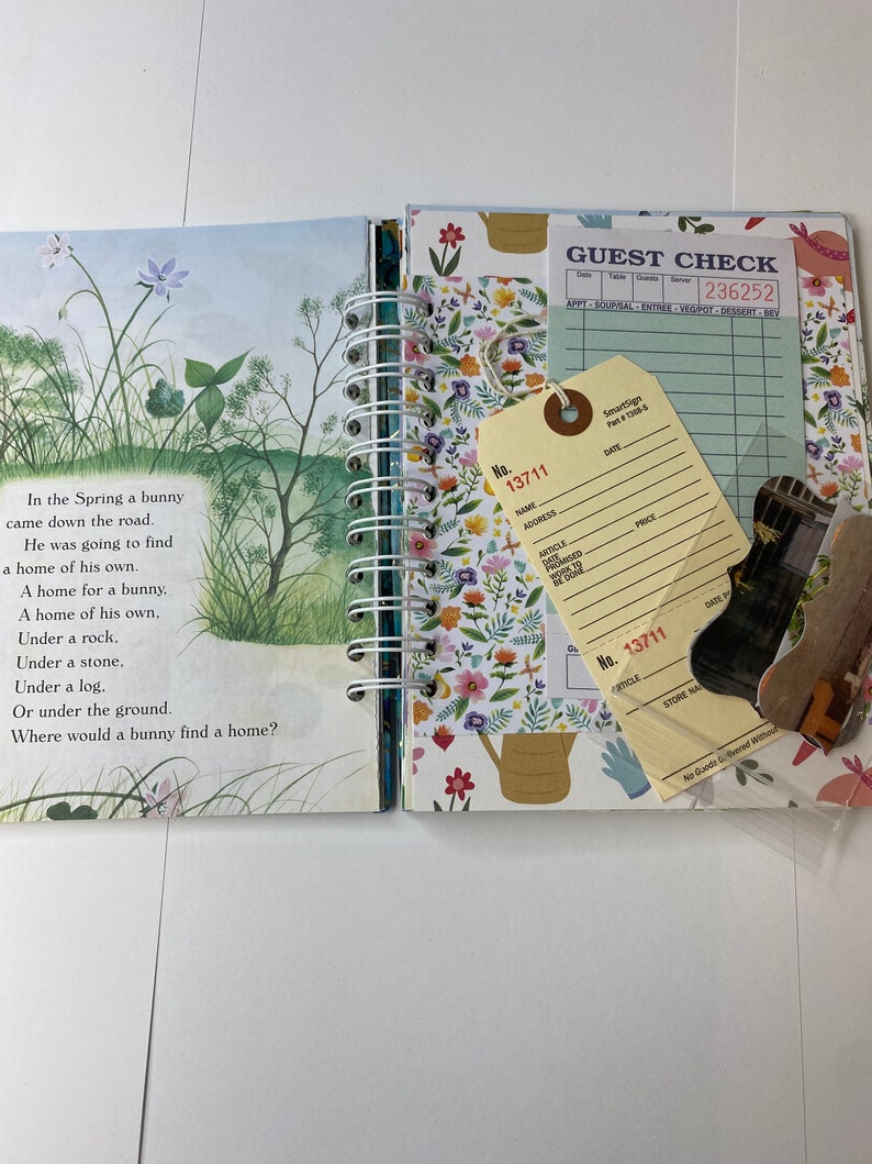 Spring Rabbit Journal, Home for a Bunny, Gift for Her, Handmade, Gift ...