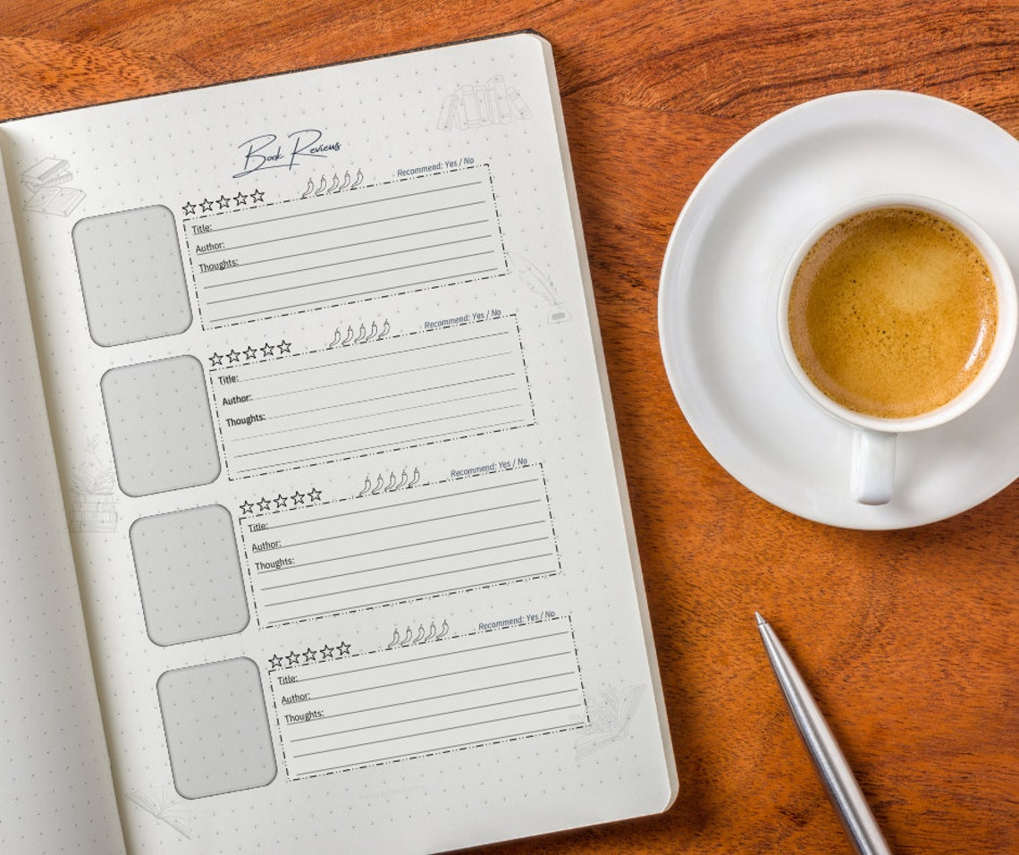 Printable Book Review Journal Page: Star & Spice Rating (a4/letter PDF ...