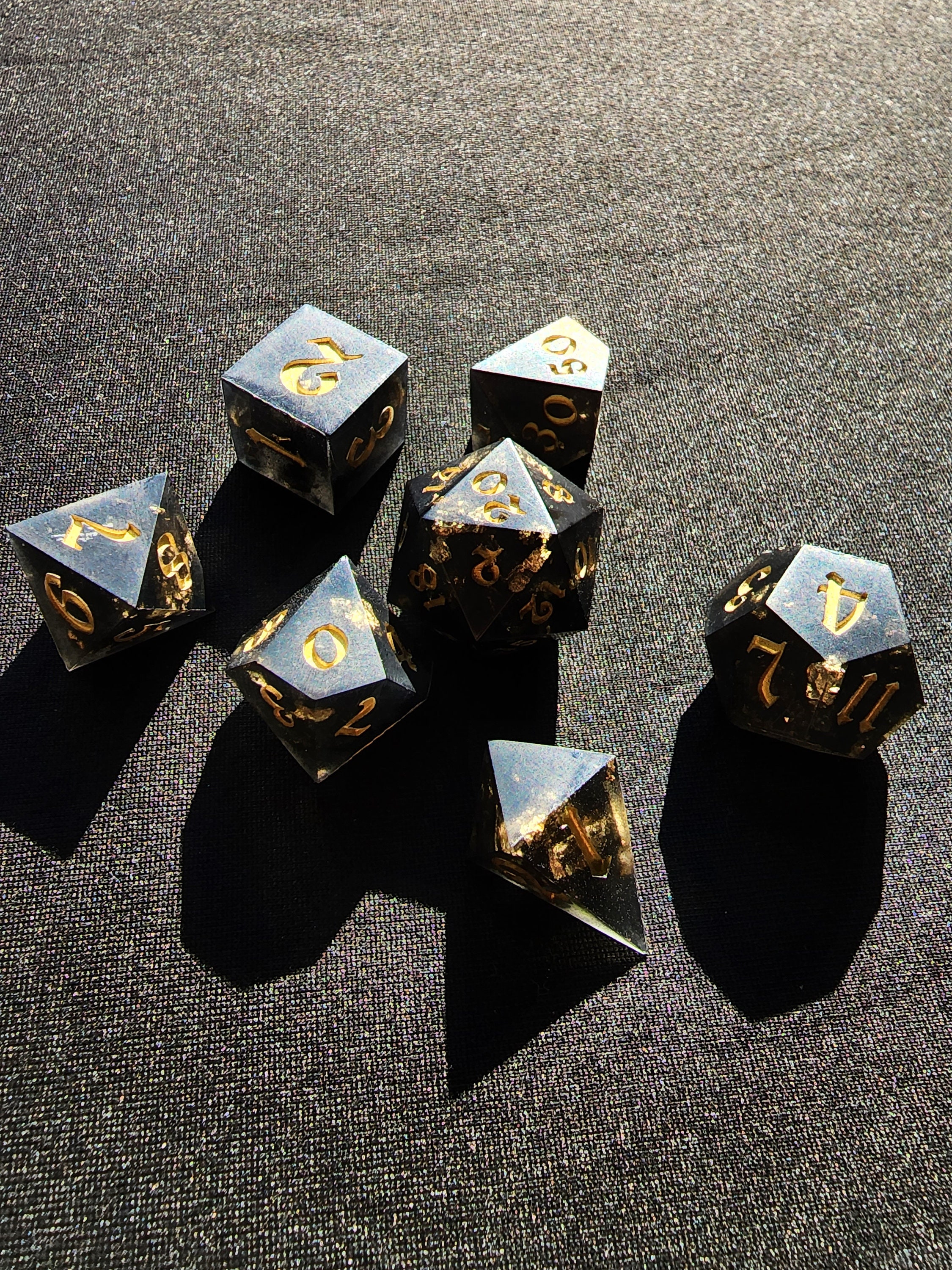 Hidden Treasure, Black & Gold Dice, DND, Hand Cast, RP Game, Dungeons ...