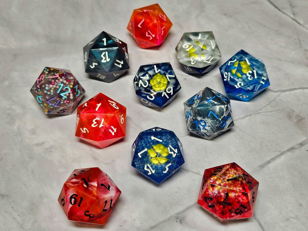 36mm Chonky D20 Dice, Sharp Edged, Handmade, DND, TTRPG, Gift - Etsy