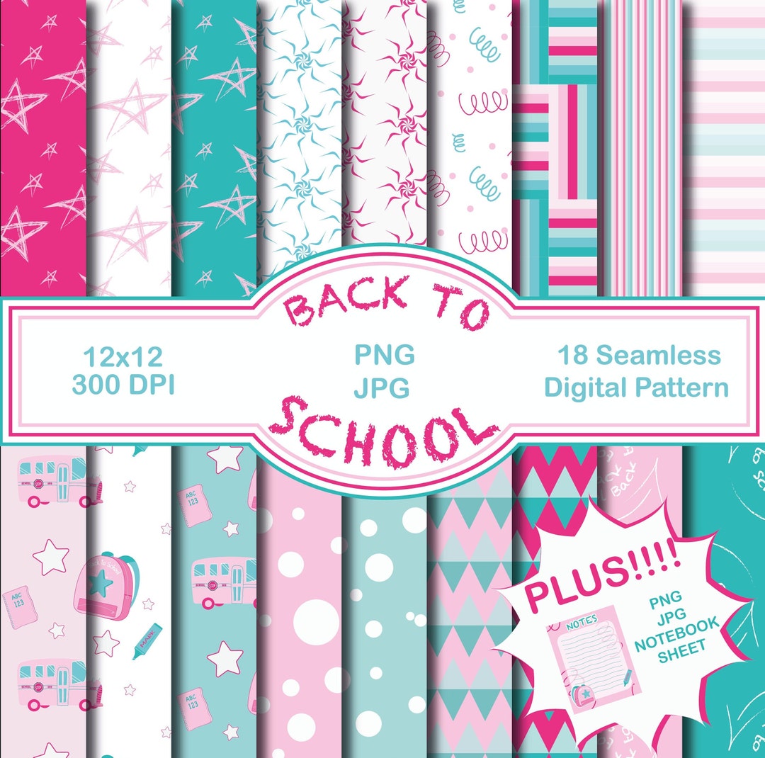 Back to School Digital Paper - Etsy