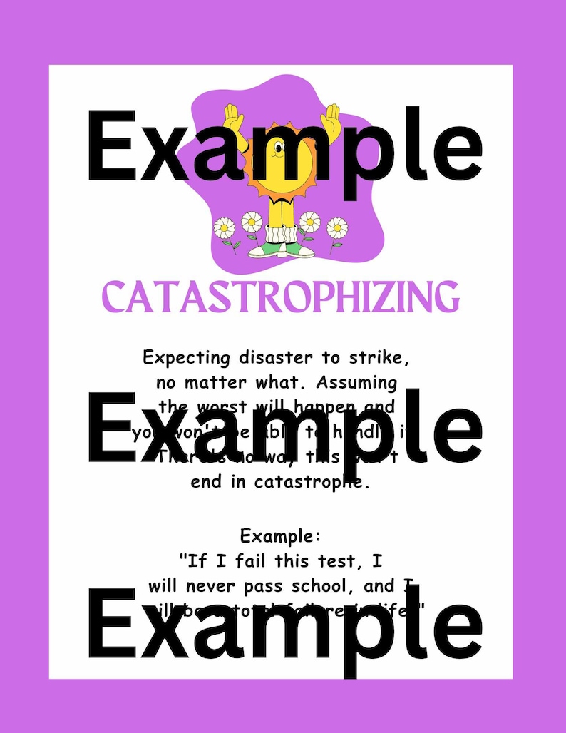 Cognitive Distortion Flash Cards, CBT Cards, Cognitive Behavioral ...