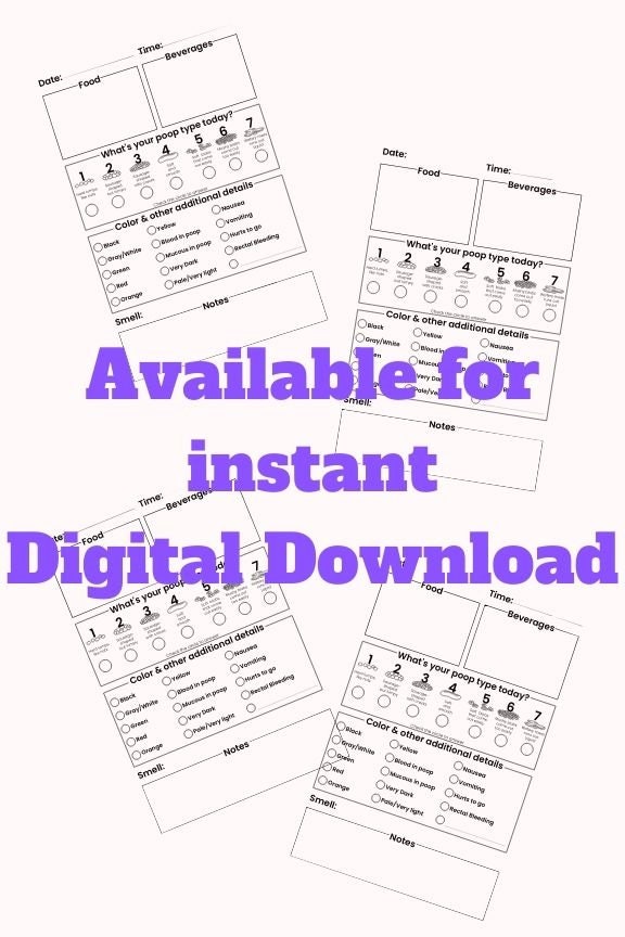 Bowel Movement Log INSTANT PDF Download Printable A4 29.7 21cm Tracker ...